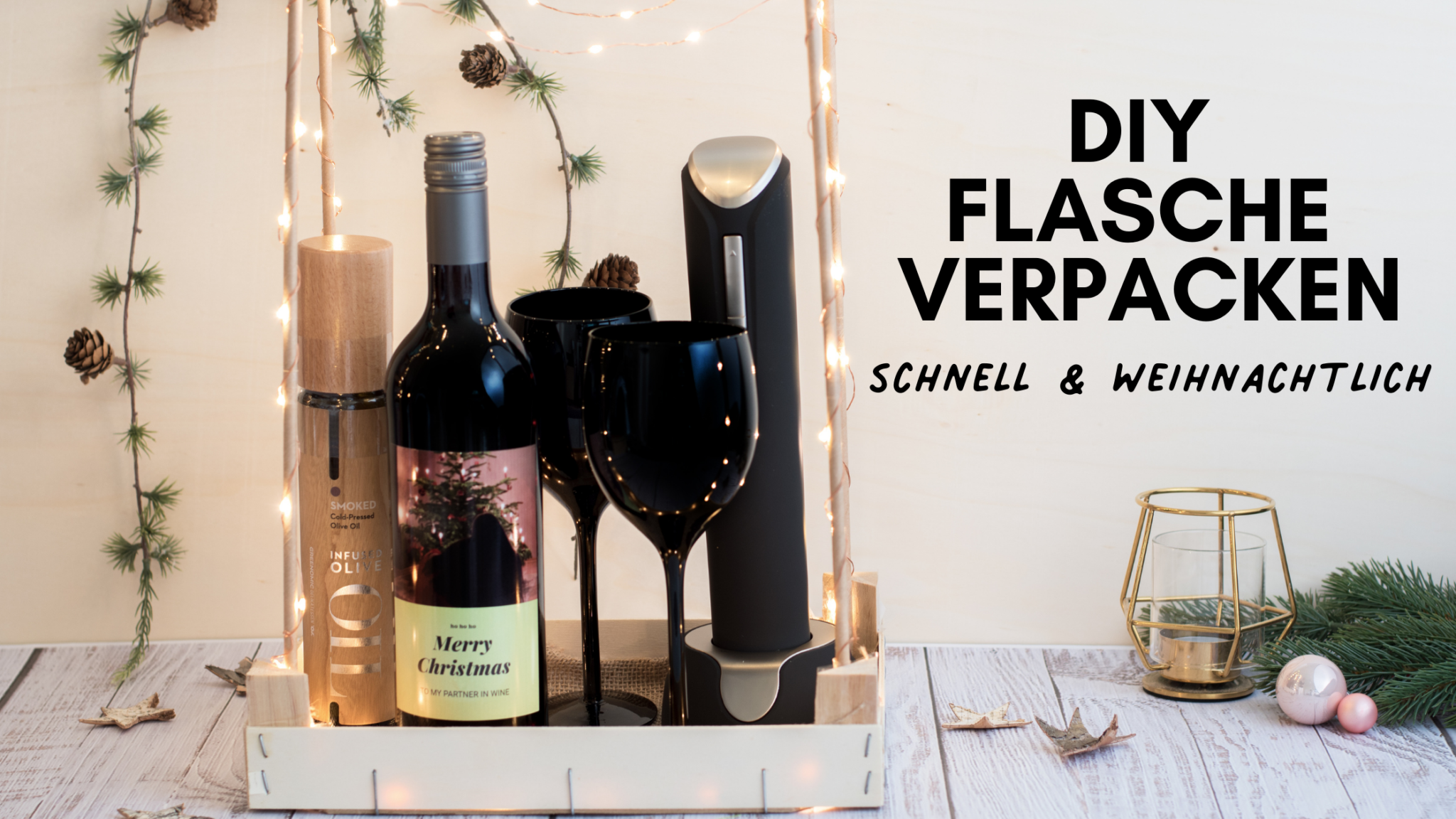Flasche verpacken: weihnachtliches DIY für Feinschmecker