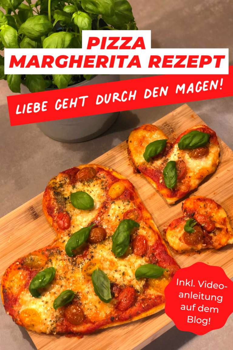 Einfaches und leckeres Pizza Margherita Rezept in Herzform!