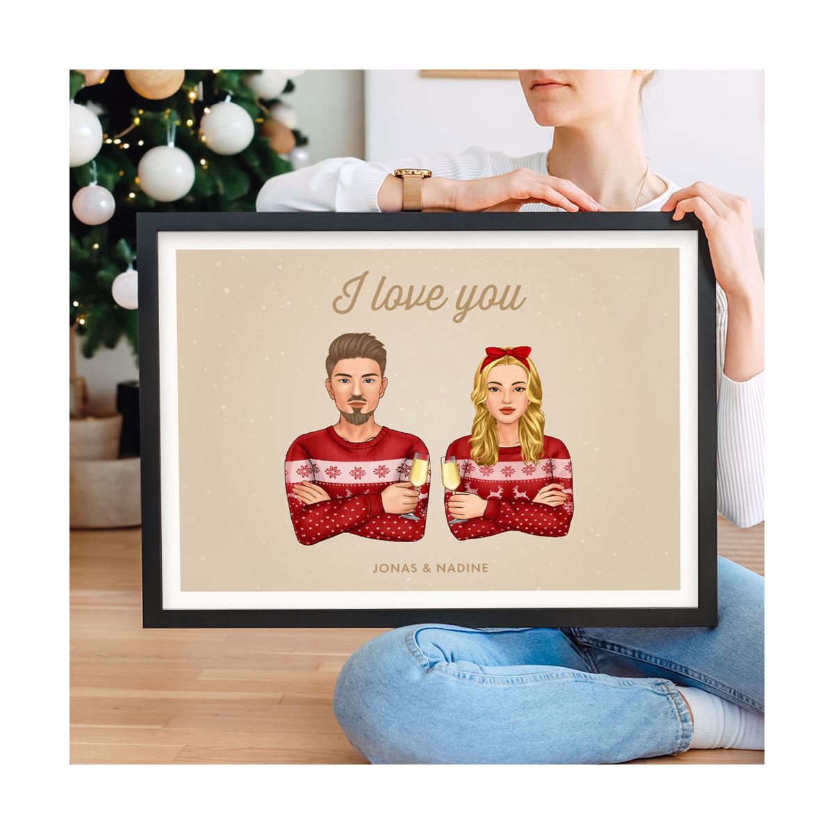 Personalisierbare Poster-Illustration mit 2 Personen